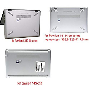 X360 14" Cover for Hp Pavilion Convertible 14-dh 14m-dw 14m-cd 14s-cr 14-cd Latitude 3310 3379 Case Sleeve (for 324x225.9x20.5mm, Dark Grey)
