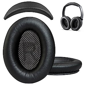 Replacement QC35 / QC35 ii earpads and QC35 Headband / QC35 ii Headband V3 pad Cushion Compatible with Bose QuietComfort 35 (QC35) and Bose QuietComfort 35 ii (QC35 ii) Headphones (AHG-QC35-COMBO)