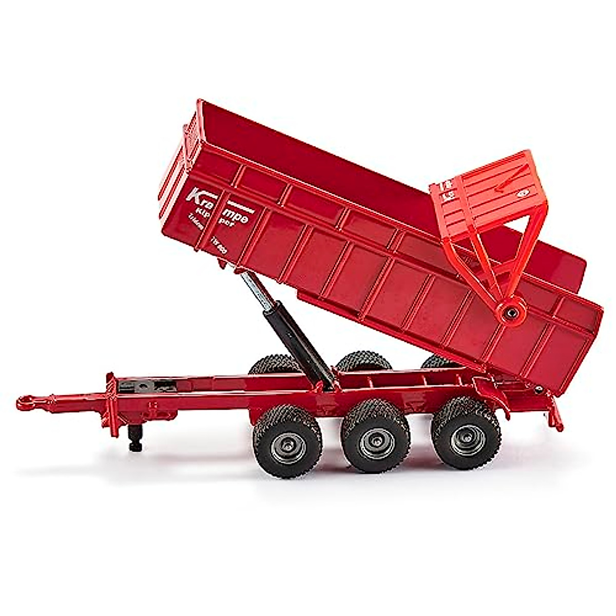 Massey Ferguson 8480 Dyna VT Tractor Red with Silver Top and Krampe Dump Trailer Red 1/87 (HO) Diecast Models by Siku SK1844