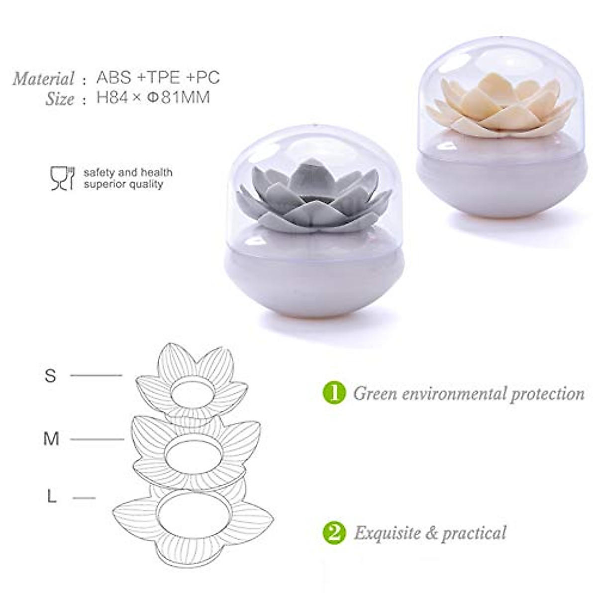 Dofover 2 Pack Creative Lotus Cotton Swab Holder Q-Tips Toothpicks Holder Table Decorate Cotton Bud Storage Box Organizer