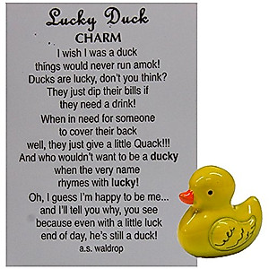Ganz Lucky Little Duck Pocket Charm with Story Card, Yellow