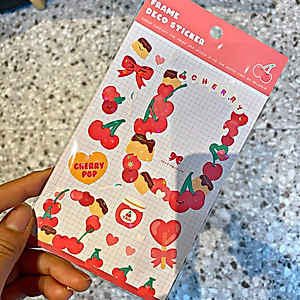 Cute Essential Kawaii Aesthetic Stationery Sticker Pack - 8 Sheets (258+ Stickers) - for Planners, journals, scrapbooks, Gifts, Kpop photocards, polocos, Frame, Removable, Confetti, Flowers, Bubble