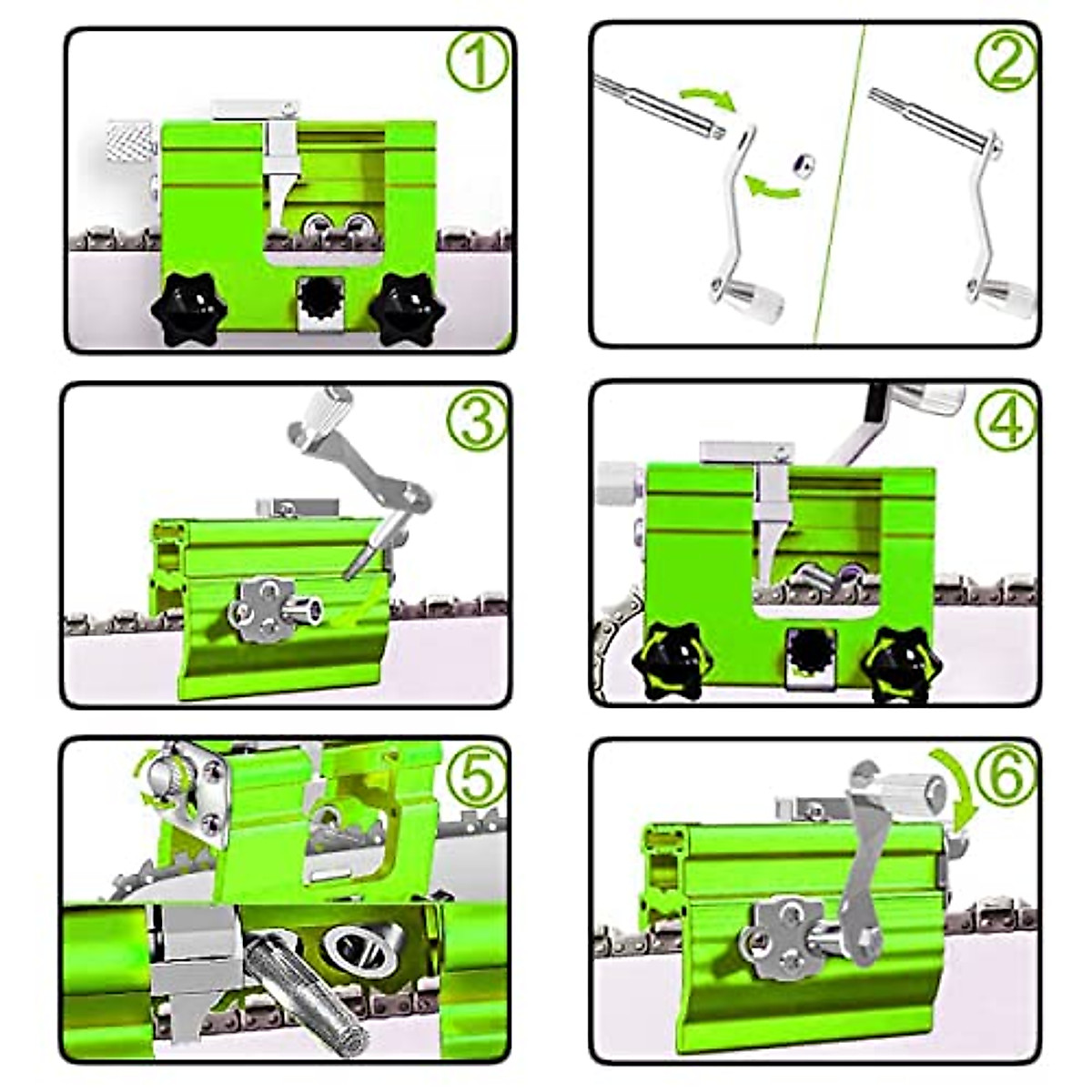 Chainsaw Sharpening Kit, Fast Hand Crank Chainsaw Sharpener, Portable Chain Saw Sharpener Tool with Carrying Bag, Cleaning Brush & Gloves, Easy to Use Chain Saw Blade Sharpener for 4"-22" Chain Saws