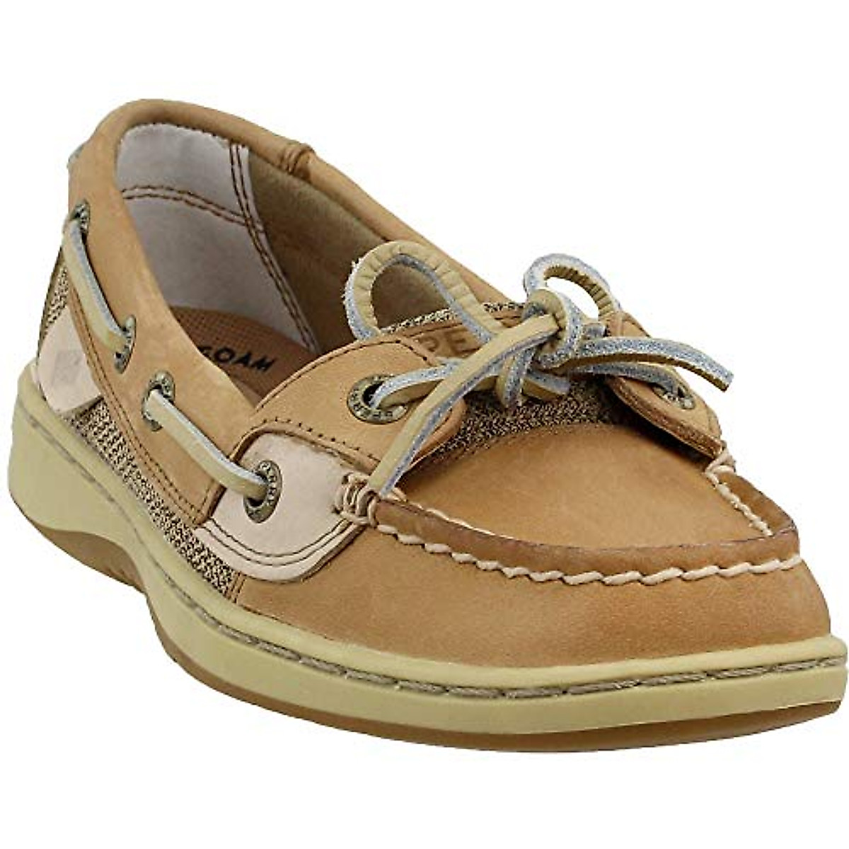Sperry Womens Angelfish Boat Shoe, Linen/Oat, 10