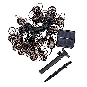 Solar Powered Bee String Lights Outdoor, Solar String Lights, 20 Lights 49inch 2 Modes IP44 Waterproof Simulation Bees Sting Lights, Decorative Lights for Outdoor Wedding Homes Gardens