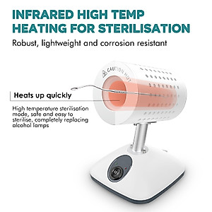 Lab DS-900 Infrared Sterilizer Autoclave Sterilizers Two Adjustable Heating Temperatures 400°C/825°C for Scalpel Needle Inoculating Loop Vaccination Ring,110V 150W