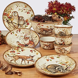 Certified International Pine Forest 16 pc Dinnerware Set, Service for 4, BROWN