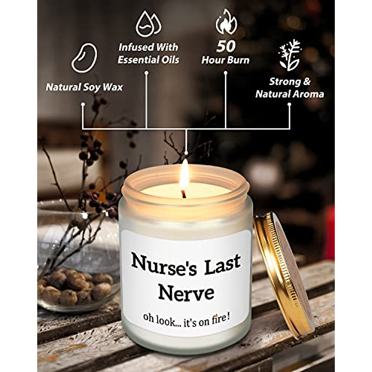 Nurse Gifts for Women, Nurse Gifts, Nurse Practitioner Gifts, Lavender Scented Candles Gifts for Nurse, Nurses Week Gifts, Nurses Day Gifts, Nurse Gifts for Appreciation Retirement, 7Oz