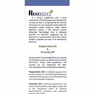 REGIMINT: Peppermint Oil Capsule plus caraway oil enteric-coated for IBS