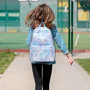 Dafelile Butterfly Backpack for Girls Backpack for Teen Girls Bookbags School Backpack with Lunch Tote and Pencil Bag Blue