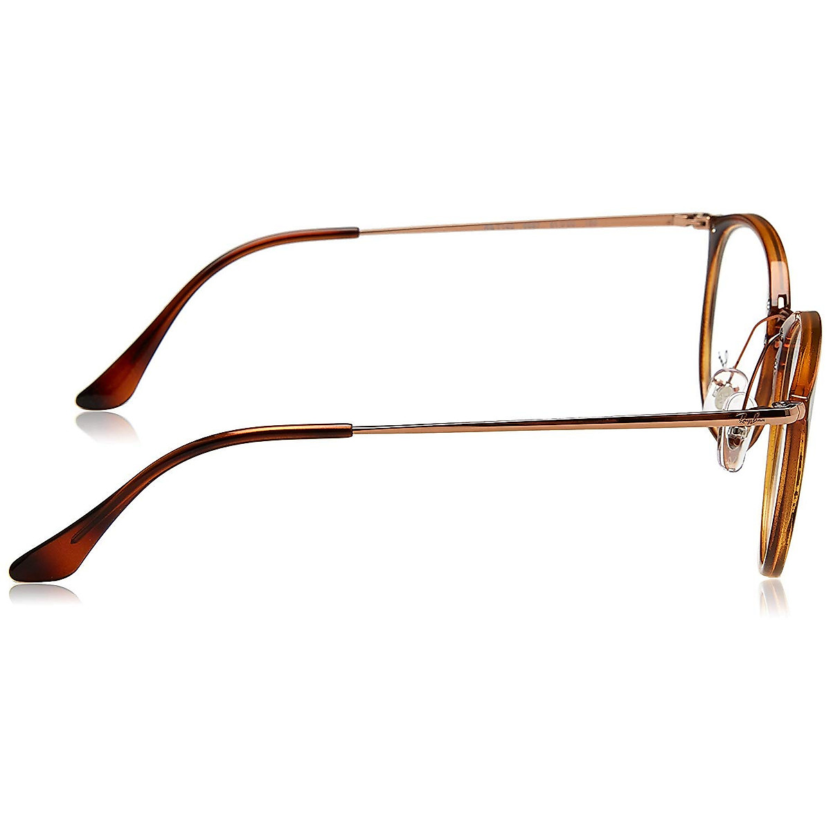 Ray-Ban RX7140 Square Prescription Eyeglass Frames, Striped Havana/Demo Lens, 51 mm