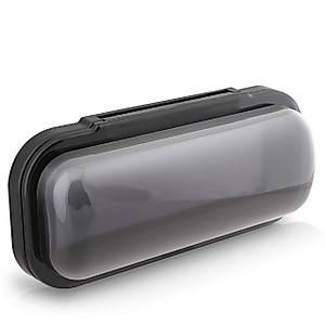 Pyle Water Resistant Marine Stereo Cover - Smoke Colored Heavy Duty Boat Radio Protector Shield with Flip-up Door & Spring Loaded Release - Mounting Gasket Included - Pyle PLMRCB1