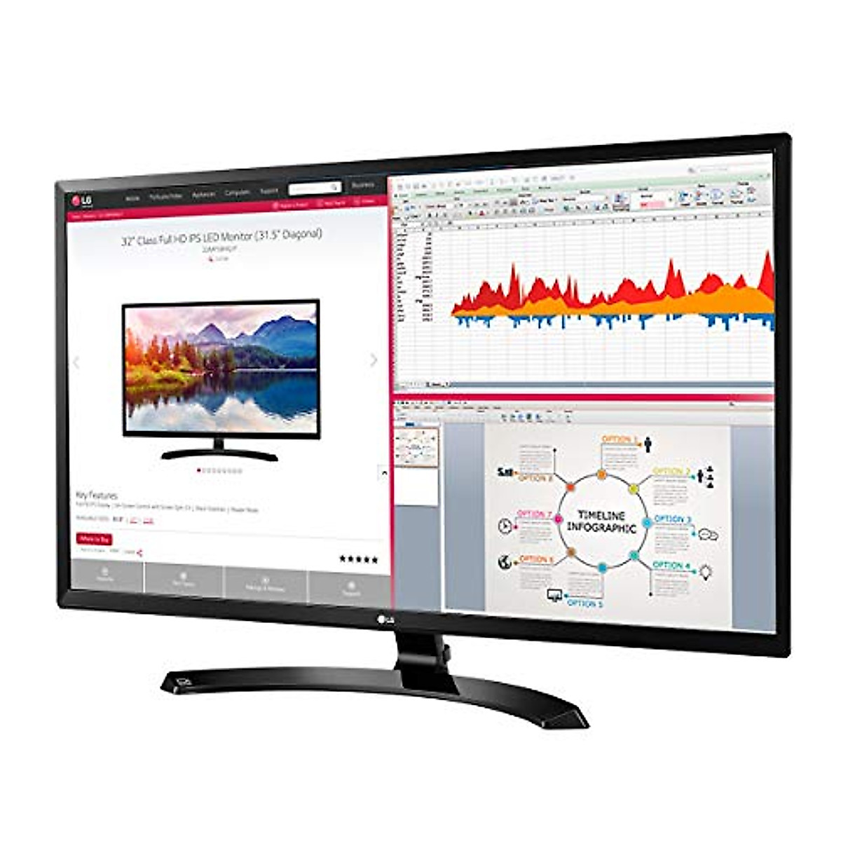 LG 32MA70HY-P 32-Inch Full HD IPS Monitor with Display Port and HDMI Inputs