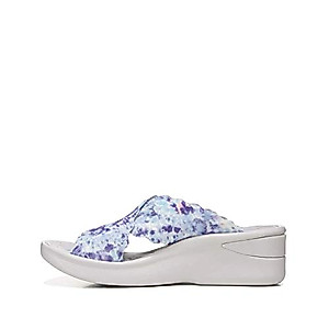 BZees Womens Sahara Slide Sandal Blue Tie Dye Fabric 7.5 M