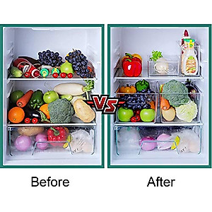Zeeych Clear Deep Pantry Organizer Bins Household Plastic Food Storage Basket with Cutout Handles for Kitchen,Office, Cabinets, Refrigerator, Freezer, Bedrooms, Bathrooms - 11” L × 8” W × 6” H