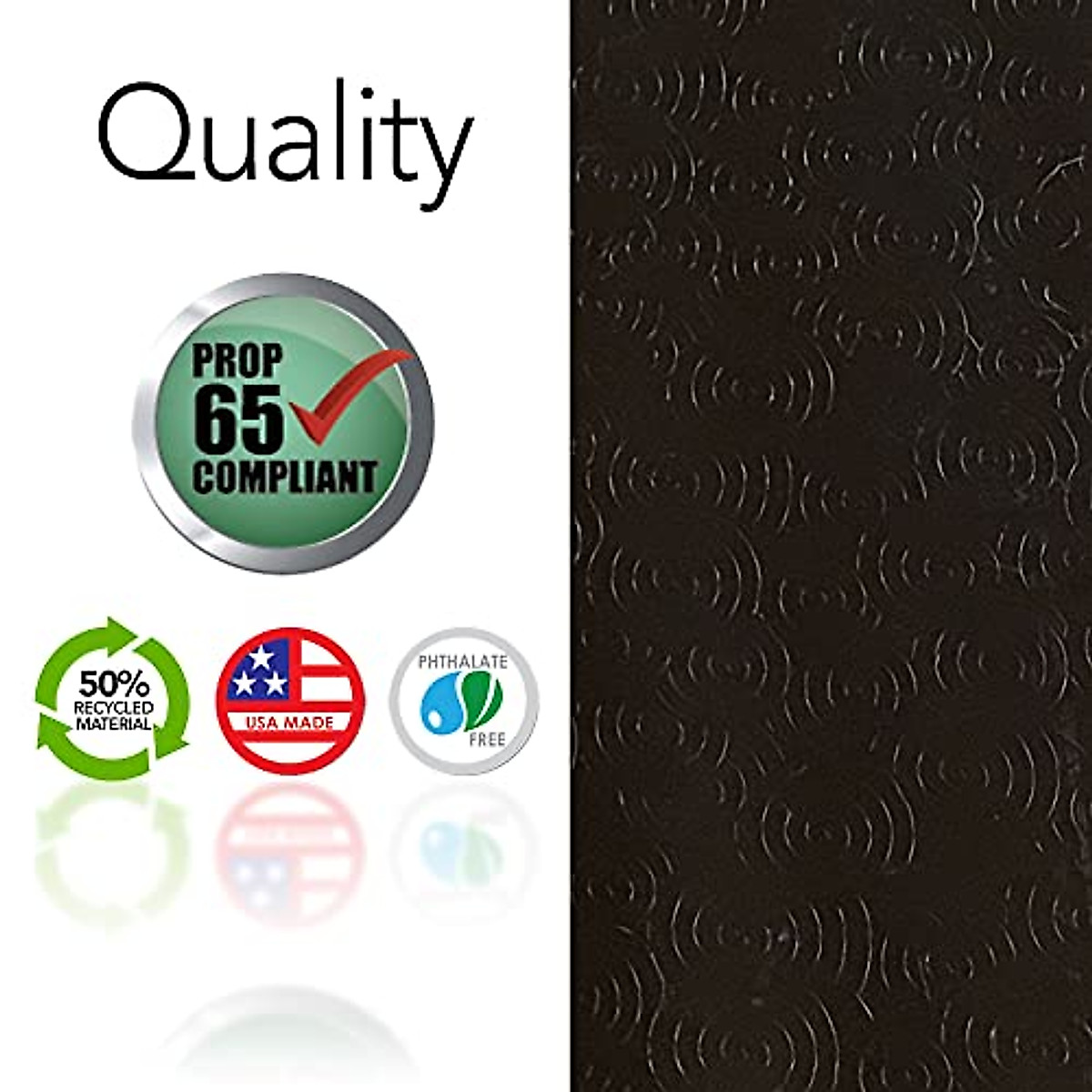 Resilia Office Desk Chair Mat - for Low Pile Carpet ( with Grippers ) Updated Black Swirl Spiral Pattern, 36 Inches x 48 Inches, Made in The USA