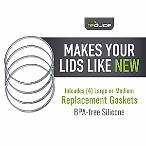 Reduce Tumbler Lid Gasket - Large Size, 4 Pack - Replace Lost or Damaged Tumbler and Mug Lid Gaskets - Dishwasher Safe, BPA Free