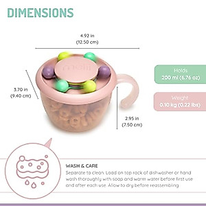 melii Abacus Snack Container with lid for Kids Toddlers and Baby (Pink)