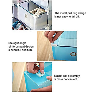 Hislaves Shoes Organizer Boxes,Stackable Drop Front Shoe Box Shoe Storage Box Space Saver Plastic Shoes Storage Bin for Home Dorm Orange