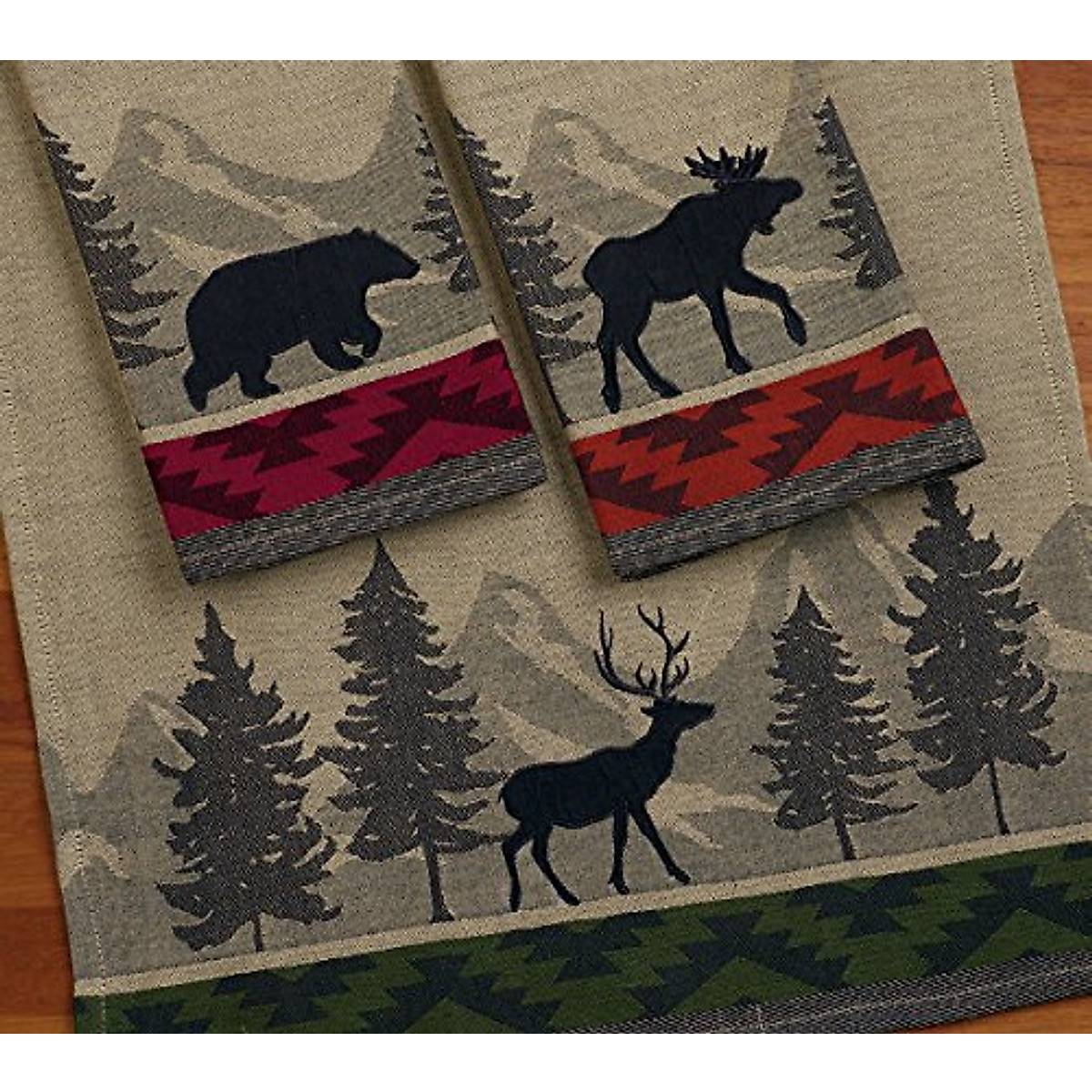 DII Woodlands Collection Dishtowel Set, 18x28, in The Woods, 3 Piece