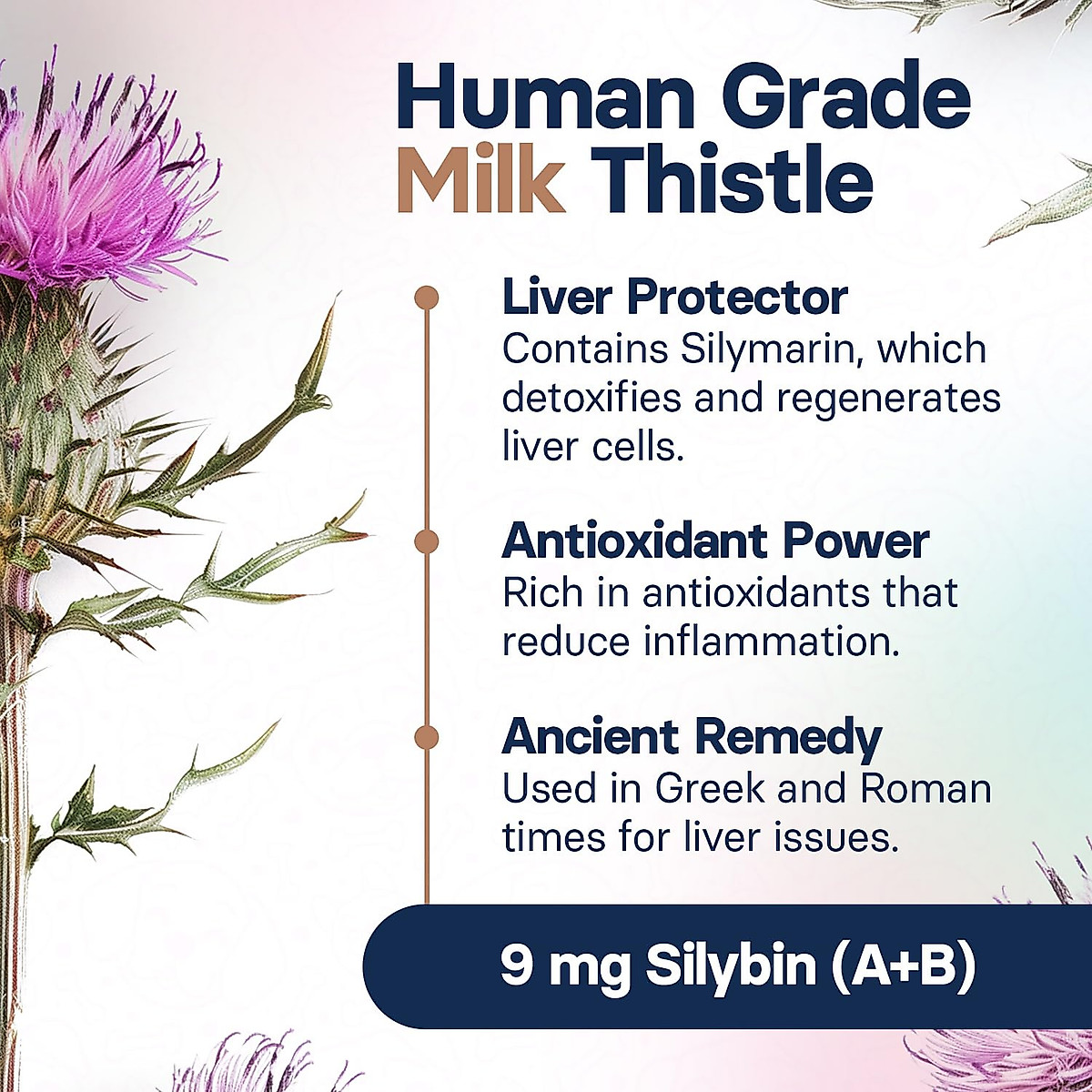 SilymarinAdvanced Liver Health Supplement for Cats - Milk Thistle for Cats Liver Support with S-Adenosylmethionine (Same) & Silybin - Liver Detox for Cats - 30 Tablets