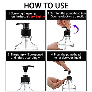 Clear Soap Dispenser with Pump, Waterproof Labels (2 Pack,18 Oz), Plastic Hand Soap Dispenser, Dish Soap Dispenser for Kitchen and Bathroom, Soap Dispenser Bathroom Bottle