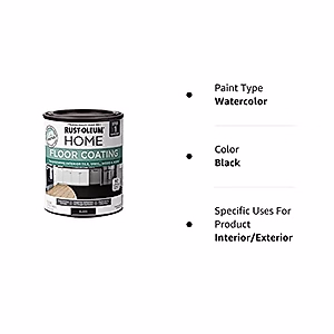 Rust-Oleum Watercolor 365930 Floor Coating Base Coat Black Quart