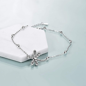 ONEFINITY Dragonfly Bracelet Sterling Silver Dragonfly Bracelet Dragonfly Jewelry for Women Gifts