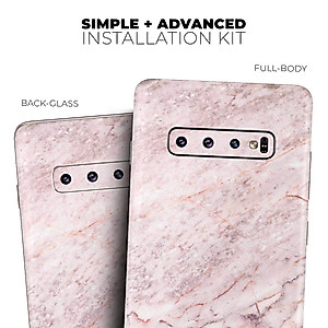 DesignSkinz Pink Slate Marble Surface V7 Protective Vinyl Decal Wrap Skin Cover Compatible with The Samsung Galaxy S20 (Screen Trim & Back Glass Skin)