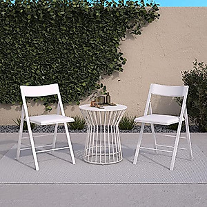 CoscoProducts COSCO Modern Slim Line Vinyl Padded Folding Chair, White