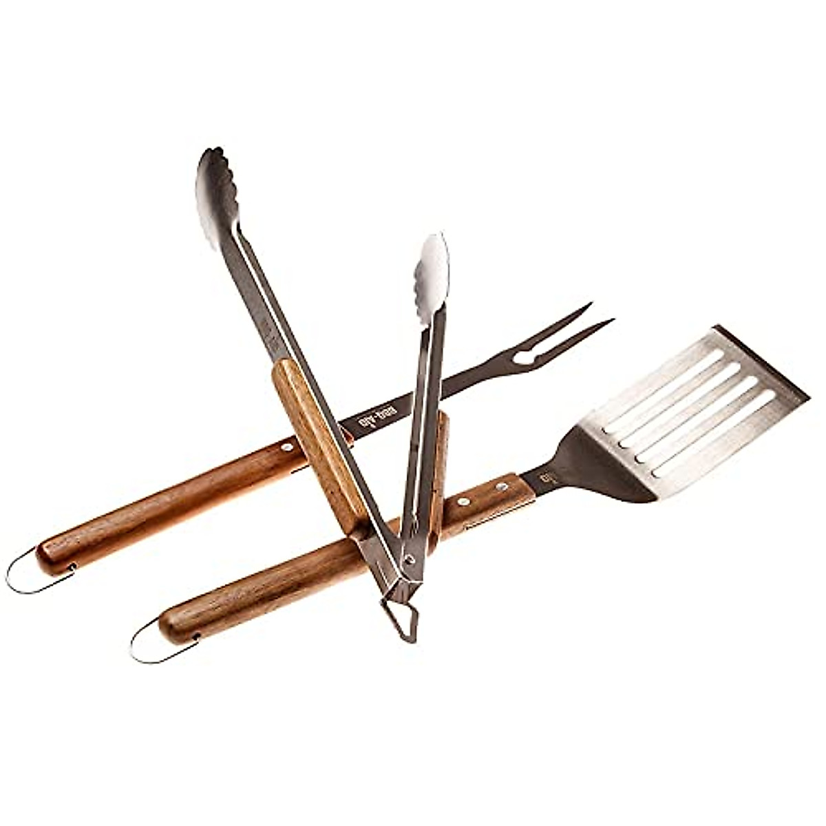 BBQ-AID Pro Grill Set - 6 Piece Bundle - Featuring Grill Brush, Replacement Heads, Spatula, Tongs, and Fork