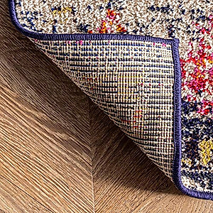 nuLOOM Veronica Vintage Distressed Area Rug, 4' x 6', Navy