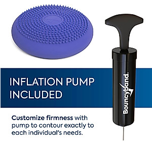 BouncyBand Wiggle Seat, Purple, 1-Pack – Small 10.75” D x 2.5” H Wobble Cushion for Kids Aged 3-7 – Sensory Tool Promotes Active Learning & Improves Productivity – Includes Pump for Easy-Inflation