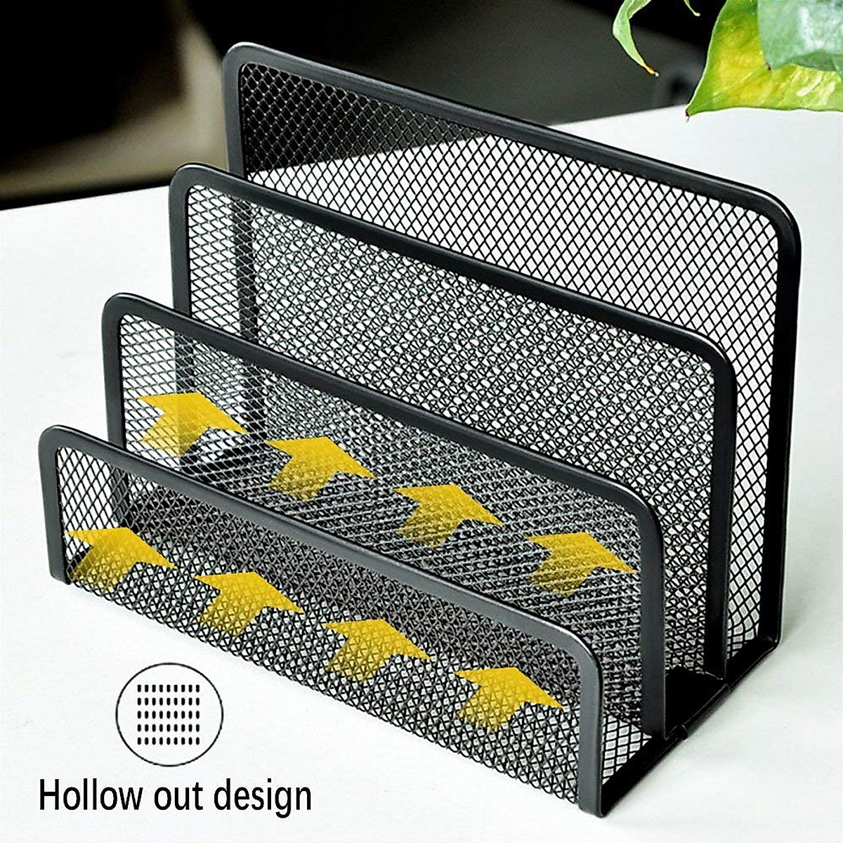 Desk Mail Organizer wishacc Small File Holders Letter Organizer Metal Mesh Document/Filing/Folders/Paper Organizer for Desktop