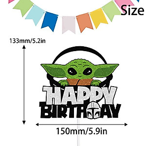 Happy Birthday baby Cake Topper Space Theme Cake Topper black Glitter Birthday boy girl baby Baby Shower Party Decoration LIANGSS
