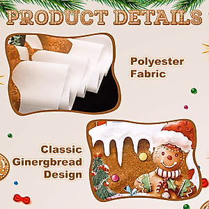 HunnmingRe 3 Pcs Christmas Gingerbread House Backdrop Gingerbread Door Covers Decorations Christmas Candy Door Banners for Xmas Holiday Party Photography Photo Background Decor