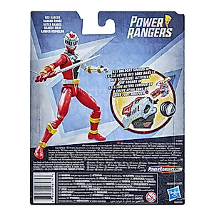 Power Rangers Dino Fury Red Ranger 6-Inch Action Figure Toy Inspired by TV Show with Dino Fury Key and Dino-Themed Accessory for Ages 4 and Up