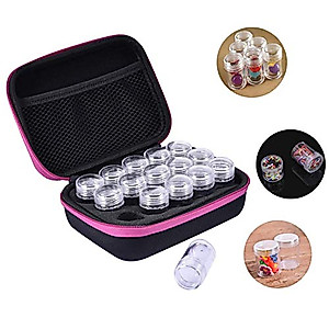 15 Slots Diamond Embroidery Box Diamond Painting Accessory Storage Case Container DIY Art Craft Jewelry Beads Sewing Pills Organizer Holder Clear Plastic Beads Cross Stitch Zipper Storage Bag Boxes