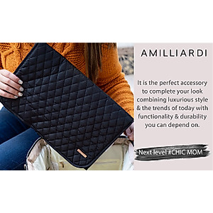 Portable Diaper Changing Pad Stylish & Chic by AMILLIARDI for Travel w/Baby, Infant & Newborn, Changing Mat Portable (Black)