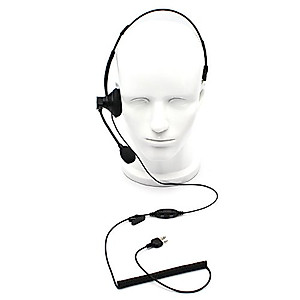 Over-Head Earpiece/Headset with Boom Mic &VOX for Midland/Alan GMRS/FRS GXT250 GXT1000VP4 LXT500VP3 LXT380 LXT118 2 Two Way Radios 2-pin Jack