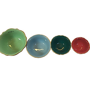 The Pioneer Woman Measuring Bowl Set 4pc Frost Floral Cups