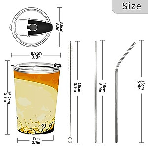 Jihqo Halloween Pumpkins Tumbler with Lid and Straw, Insulated Stainless Steel Tumbler Cup, Double Walled Travel Coffee Mug Thermal Vacuum Cups for Hot & Cold Drinks 12oz