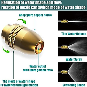 Bderkz High Pressure Washer Gun Adjustable Sprayer Long Nozzle 360 Degree Rotation Cleaner for Garden Watering Car Washing