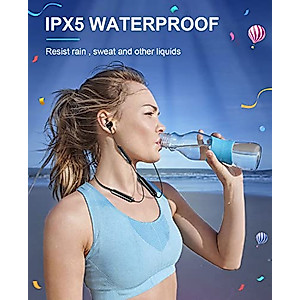 Tecno B1 Bluetooth Headphones, Bluetooth Earbuds Wireless with 38Hrs Playtime, Wireless Bluetooth Headphones for Sports, Sweatproof & IPX5 Waterproof Wireless Headphones（Black）