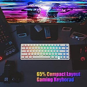 tieti 2.4GHz Wireless/Bluetooth/Mechanical Gaming Keyboard, Hot Swappable Keyboard with RGB Backlit, Full Keys Programmable, 4200mAh Battery, Cherry MX Red Switches
