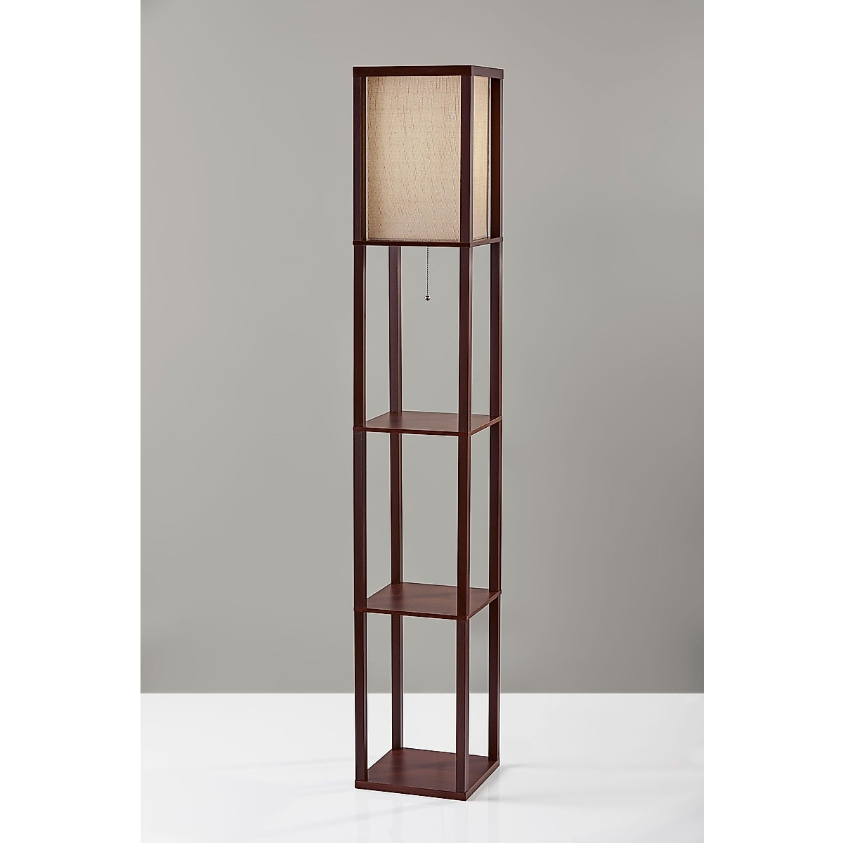 Adesso 3138-01 Wright 63 In. Floor Lamp - Smart Switch Compatible Light Fixtures with Two Storage Shelves. Lighting Accessories , Black