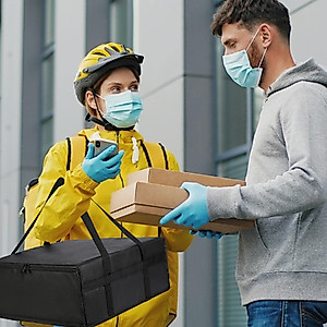 GBACHOOSE Pizza Bags for Delivery 2 Pack, Pizza Delivery Bag Insulated 20x20x8 Inch Pizza Warmer Bags Insulated, Pizza Bag Warmer for Food Delivery, Pizza Carrier (Black)