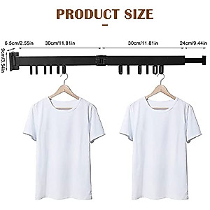 Clothes Drying Rack, Wall Mounted Clothes Hanger Collapsible Clothes Dry Racks with 12 Clothes Pegs for Balcony Mudroom Bedroom (90cm)