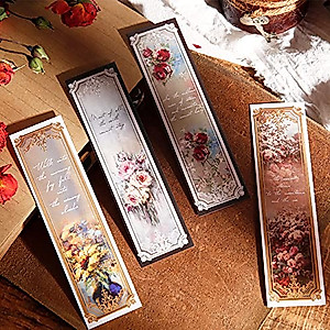 Retro Flower Letters Themed Collection Paper Bookmarks for Books Stationery Creative Book Page Marker Stationery Supplies 30Pieces