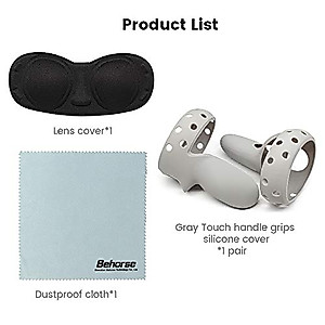Touch Controller Grip Cover +Lens Cover for Quest 2,Silicone Anti-Throw Handle Protective Sleeve for Quest 2
